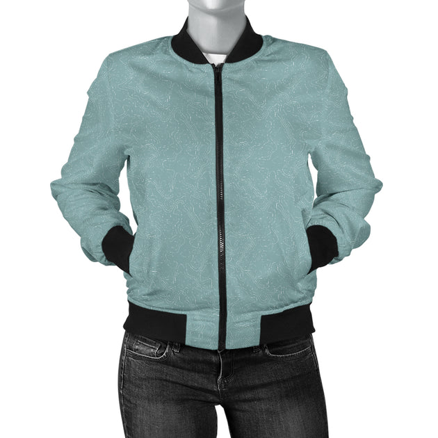 Women's Light Blue Bomber Jacket | SuperCool Doodads
